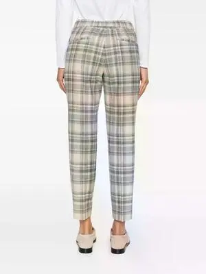 Peserico Checked Elastic-waist Trousers