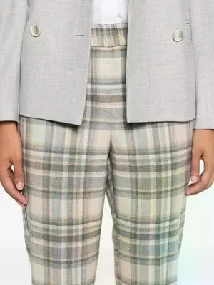 Peserico Checked Elastic-waist Trousers