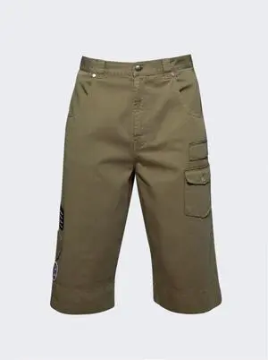 Palm Angels Military Patch Bermuda - Army Green