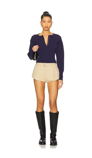 ALL THE WAYS Kourtney Ribbed Cardigan - Navy