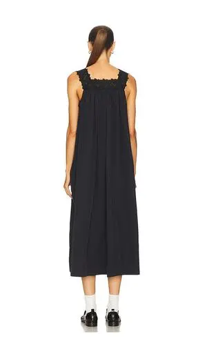 HELSA Midi Dress With Lace Detail - Black