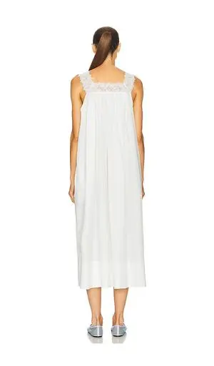 HELSA Midi Dress With Lace Detail - White