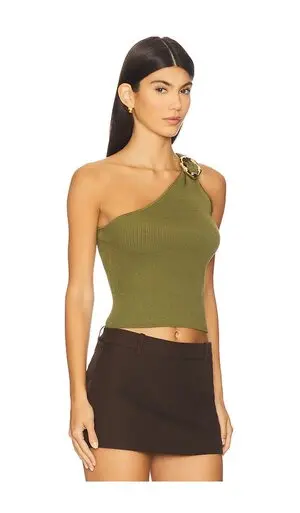 Simkhai Fenix One Shoulder Top - Olive