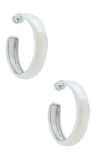 Jenny Bird Staple Hoops Large Earrings - Platinum