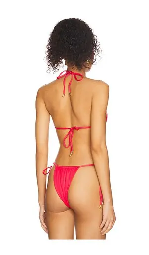 CIN CIN Isle Hoop Halter Bikini Top - Cherry