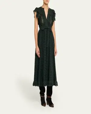 Ulla Johnson Olga Eyelet Flutter-sleeve Midi Dress