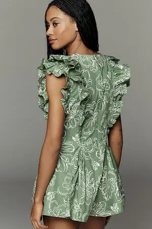 Maeve Ruffle-sleeve Romper