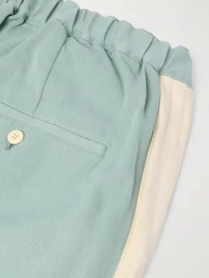 Visvim Bertone Tapered Grosgrain-striped Cotton-twill Trousers