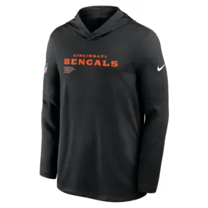 Nike Cincinnati Bengals Pure Fury Sideline Dri-fit Nfl Long-sleeve Hooded Top - Black