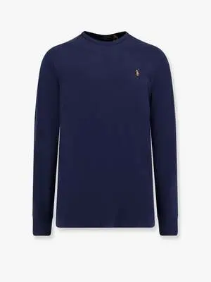 Ralph Lauren Cotton Tshirt With Logo Embroidery - Blue