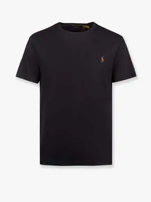Ralph Lauren Cotton Tshirt With Logo Embroidery - Black