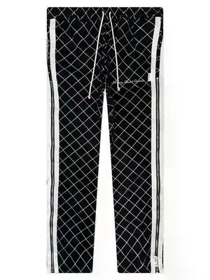 ADVISORY BOARD CRYSTALS Diamond-quilted Zip-detail Trousers - Black