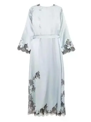 Carine Gilson Satin Silk Wrap Robe