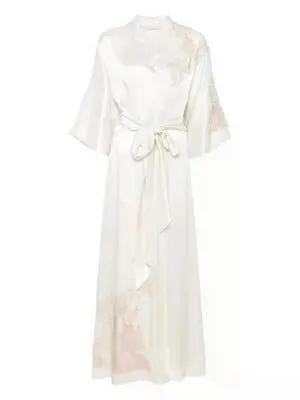 Carine Gilson Silk Robe - Neutrals