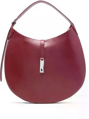 Polo Ralph Lauren Leather Shoulder Bag With Logo Clasp - Red