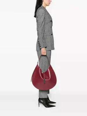 Polo Ralph Lauren Leather Shoulder Bag With Logo Clasp - Red