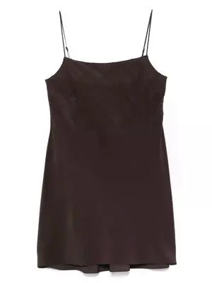 Carine Gilson Silk Slip Dress - Brown
