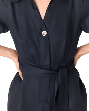 Whistles Button Front Wrap Jumpsuit