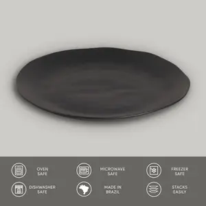 PORTO BRASIL Dinner Plates, Set Of 4 - Black