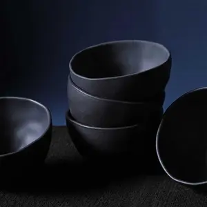 PORTO BRASIL Soup Bowls, Set Of 4 - Black