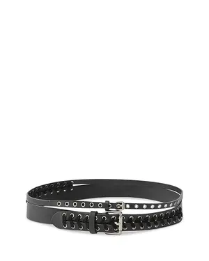 Pinko Sophia Double Effect Belt - Limo Black-shiny Nickel