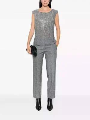 Ermanno Scervino Herringbone-pattern Sequin-embellishment Top