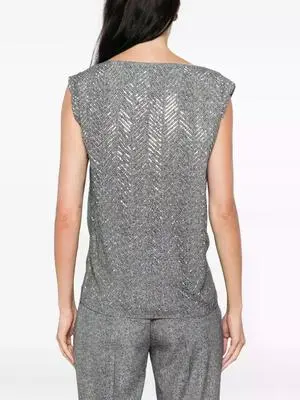 Ermanno Scervino Herringbone-pattern Sequin-embellishment Top
