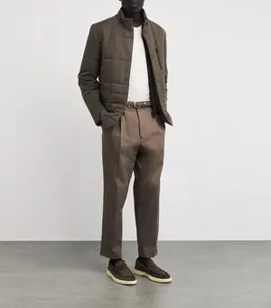 Canali Leather Woven Belt