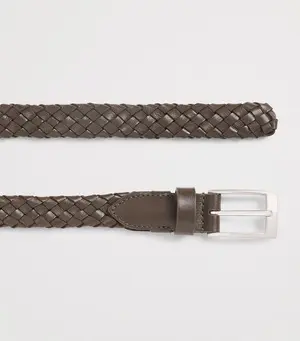 Canali Leather Woven Belt