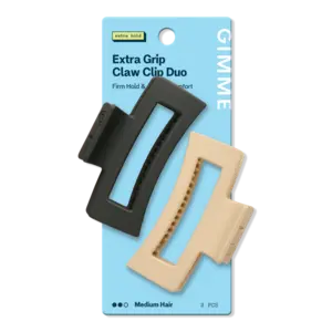GIMME BEAUTY Extra Grip Rectangle Claw Clip - Black/tan