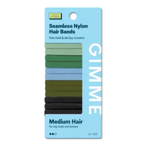 GIMME BEAUTY Hair Ties 12-piece Set - Green/blue/black