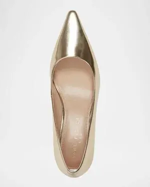 Marc Fisher Calynna Metallic Leather Kitten-heel Pumps - Gold