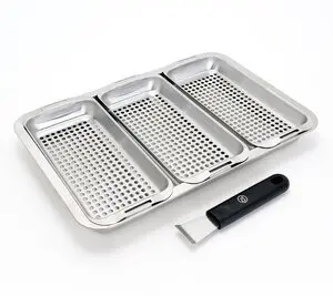 TECHNIQUE As Is 4-pc Ss Grill & Oven Pan Set W/ Lifterhandle - One-color