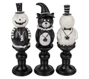 NORTHLIGHT Halloween Candlestick Decors 8.25' S T Of 3 - One-color