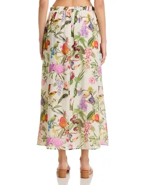 LUCKY & COCO Printed Maxi Skirt - Parrot Paradise