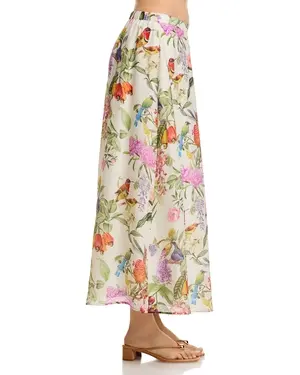 LUCKY & COCO Printed Maxi Skirt - Parrot Paradise