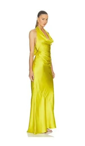 NOOKIE Penelope Drape Gown - Chartreuse