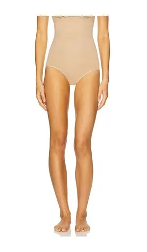 Yummie Seamless Solutions High Waist Shaping Brief In Neutral - Almond