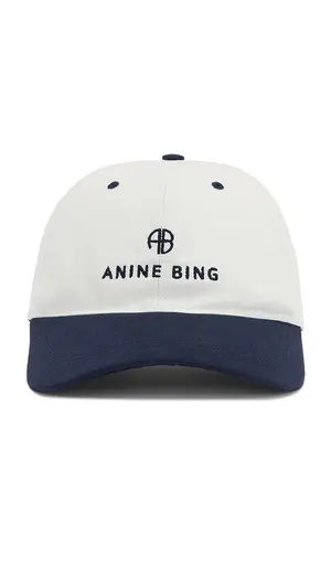 ANINE BING ANINE BING Jeremy Baseball Cap Ivory & Navy
