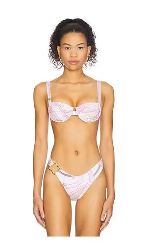 CIN CIN Ariel Ruched Bikini Top - Antibes