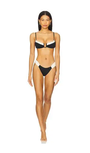 L*Space Peyton Bikini Top - Black & Cream