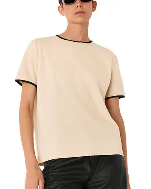 Whistles Tipped Tee - Camel