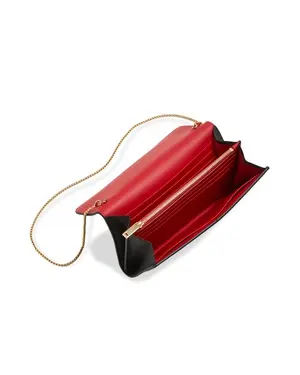 FERRAGAMO Gancini Leather Chain Wallet - Nero