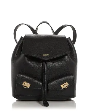 FERRAGAMO Gancini Leather Backpack - Nero