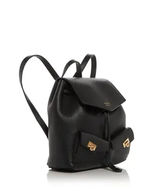 FERRAGAMO Gancini Leather Backpack - Nero