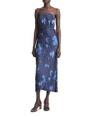 Vince Floral Print Midi Dress
