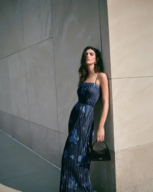 Vince Floral Print Midi Dress