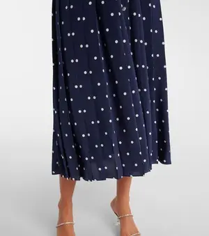 Alessandra Rich Polka-dot Silk Midi Dress
