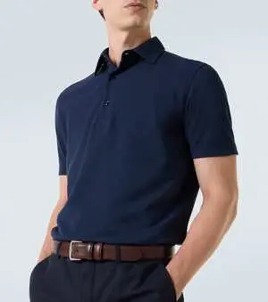 Loro Piana Cotton Jersey Polo Shirt - Blue