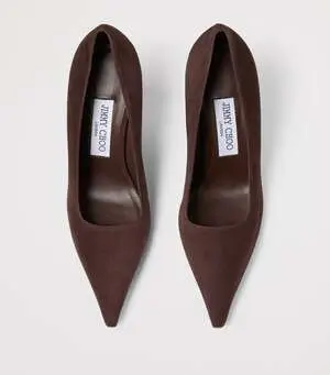 JIMMY CHOO Ixia 80 Suede Pumps - Brown